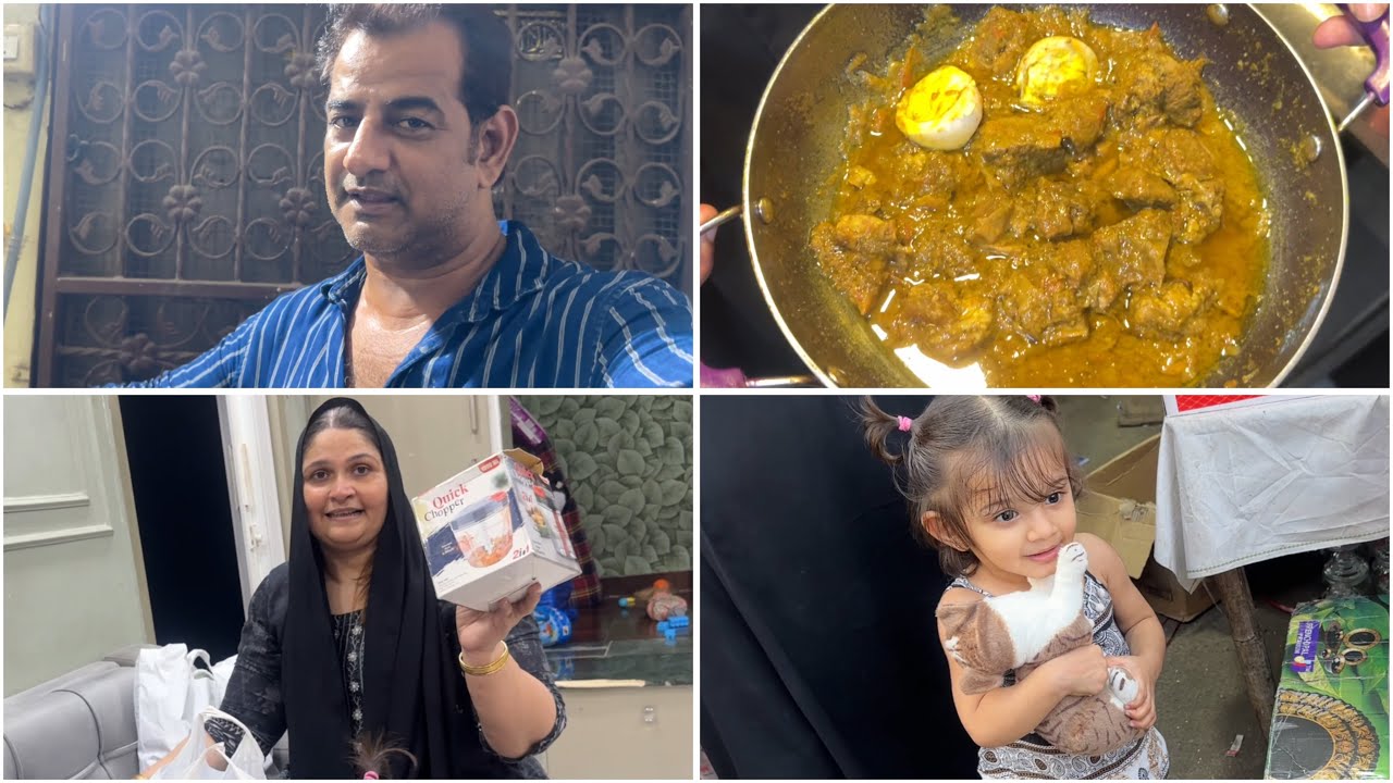 Aaj shabbu ki recipe green masala mutton or ghar ki shopping 🛍️ ki both ...