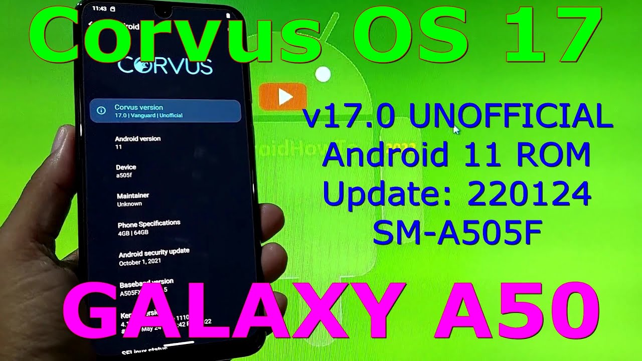 Corvus OS v17.0 Unofficial for Samsung Galaxy A50 Android 11 ROM Update ...