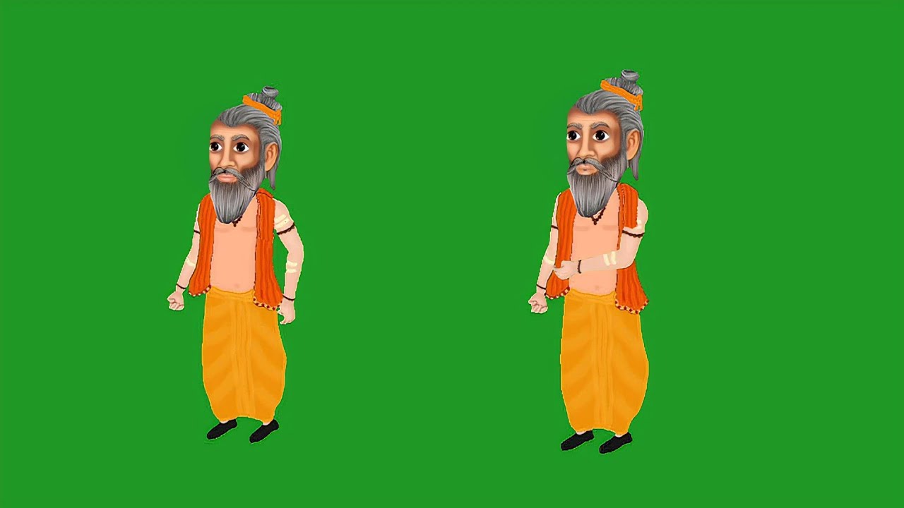 green screen Brahman cartoon character 3/green screen cartoon man - YouTube