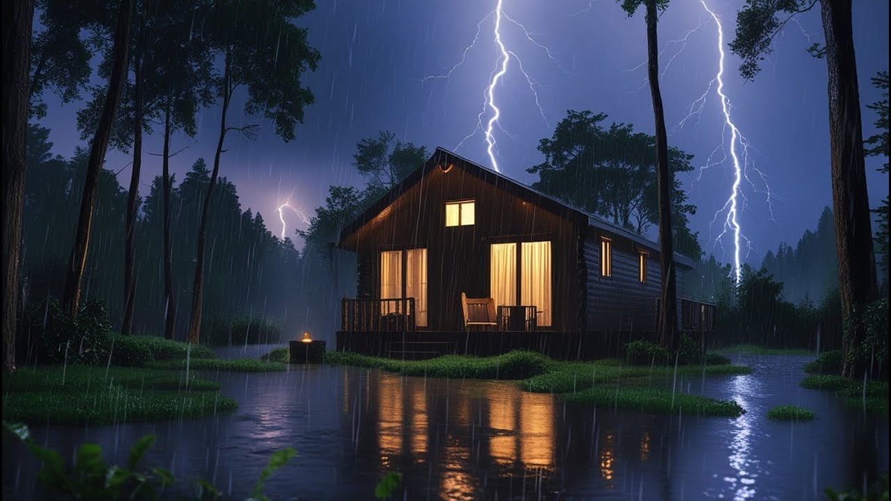 Relax Your Mind with Strong Thunderstorms & Thunder Rumbling on the ...
