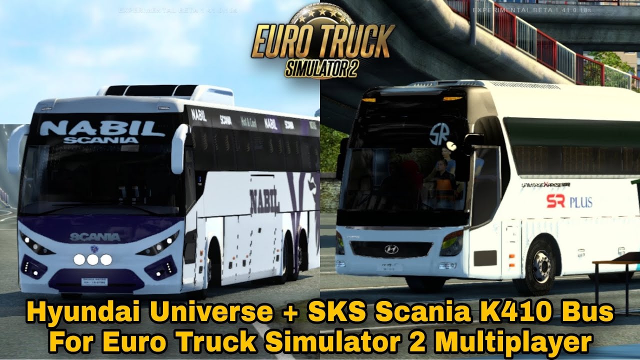Hyundai Universe Noble Express + SKS Scania K410 Bus For Euro Truck ...