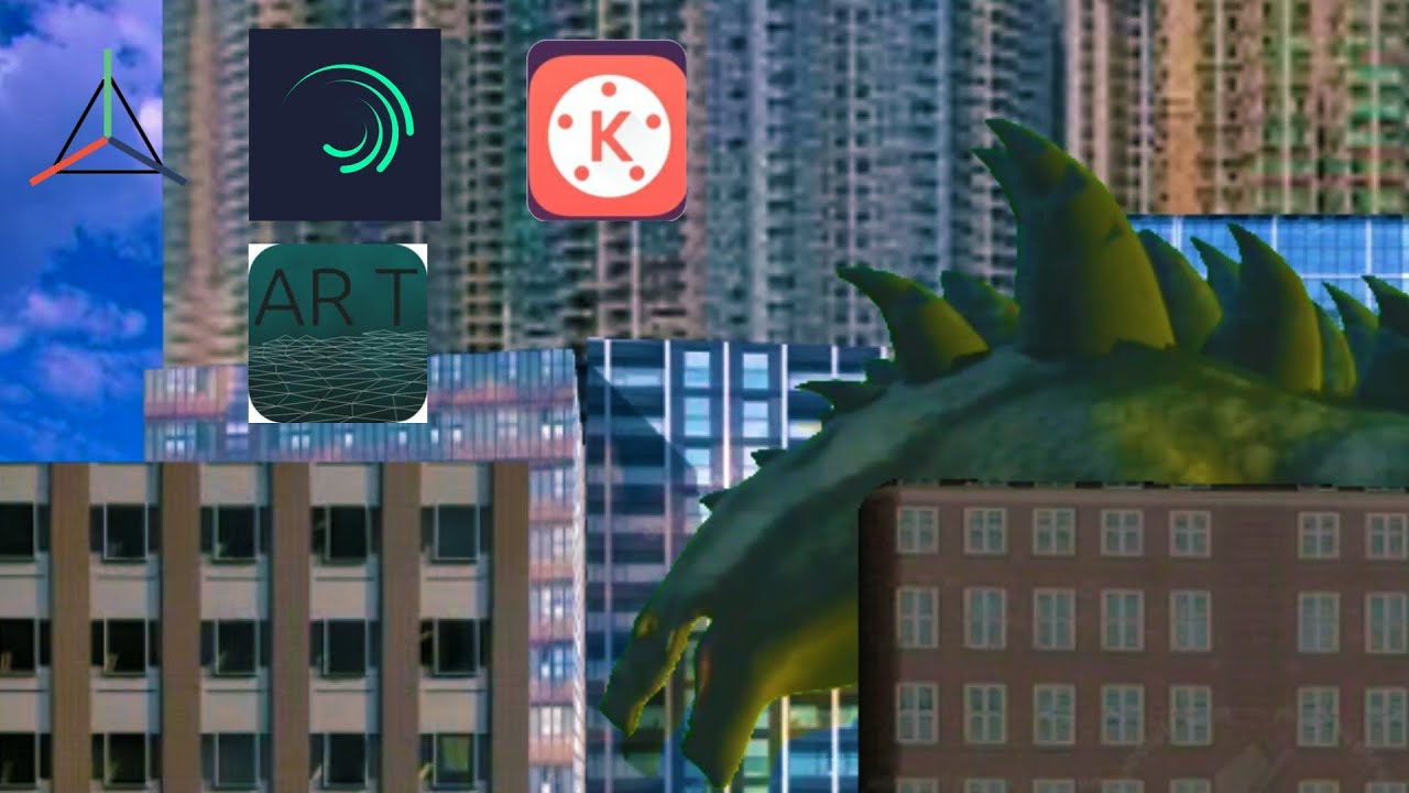 Prisma 3d, Alight Motion and Kinemaster: Godzilla in the city,handheld ...