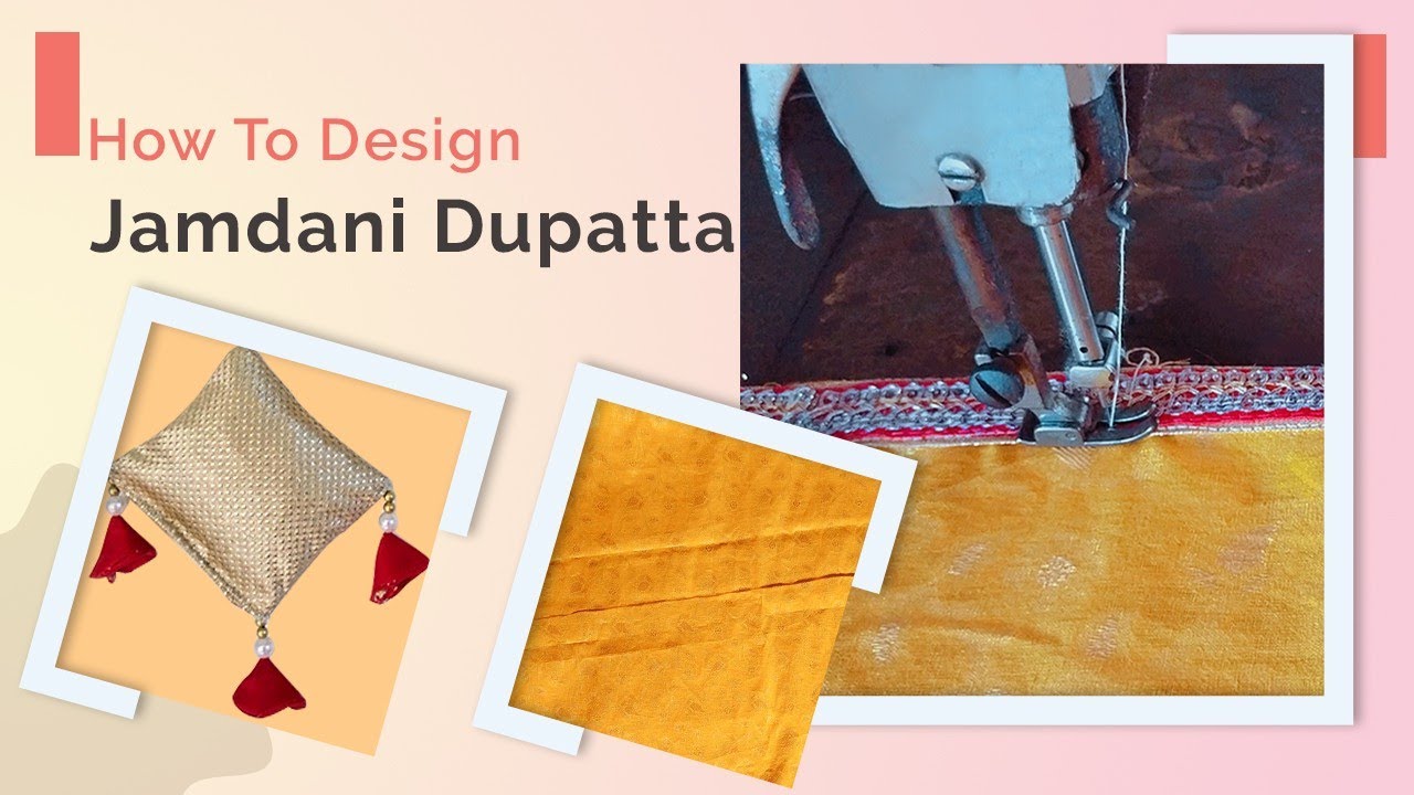 Elegant & Simple Dupatta Design Idea with Latkan | Easy Dupatta Lace ...