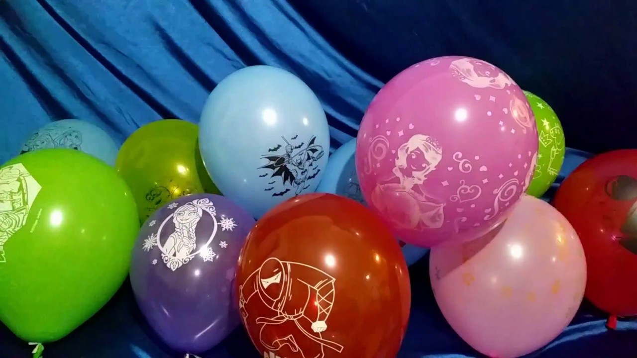CARTOON PRINTED BALLOONS POP! - YouTube
