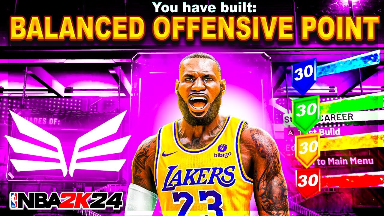 *NEW RARE* |BALANCED OFFENSIVE POINT 2K24|BEST LEBRON JAMES BUILD 2K24 ...