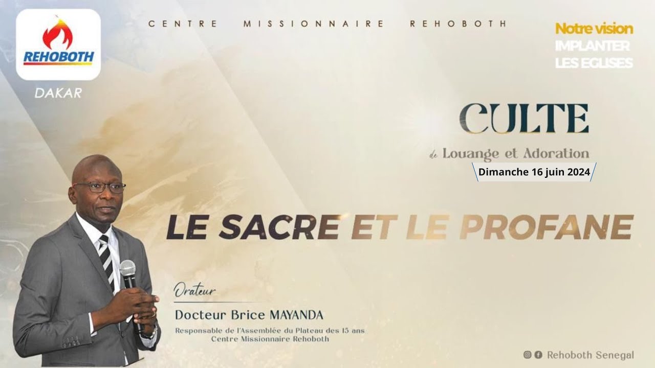 LE SACRE ET LE PROFANE - DOCTEUR BRICE MAYANDA - YouTube