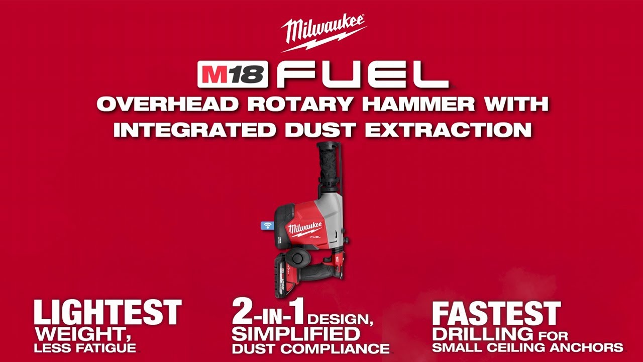 Milwaukee's M18 FUEL Overhead Rotary Hammer w/ Integrated Dust ...