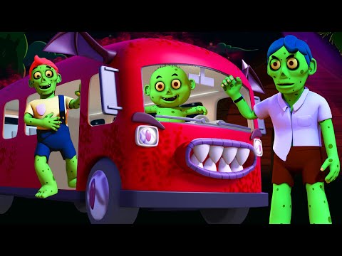 Zombie Family Riding On The Bus | Spooky Halloween Songs for Kids | HooplaKidz