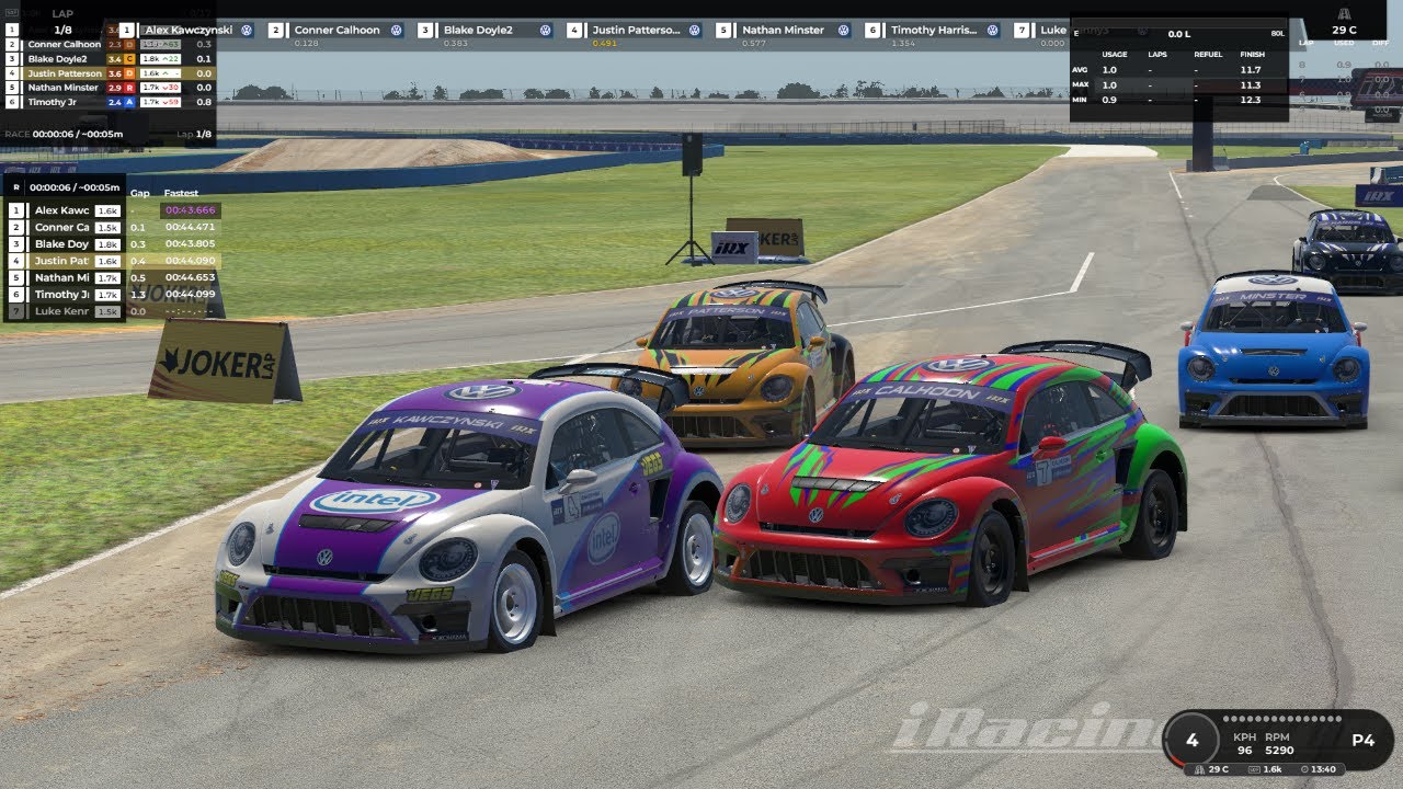 Some close quarters racing iracing with the Volkswagen Beetle Lite ...