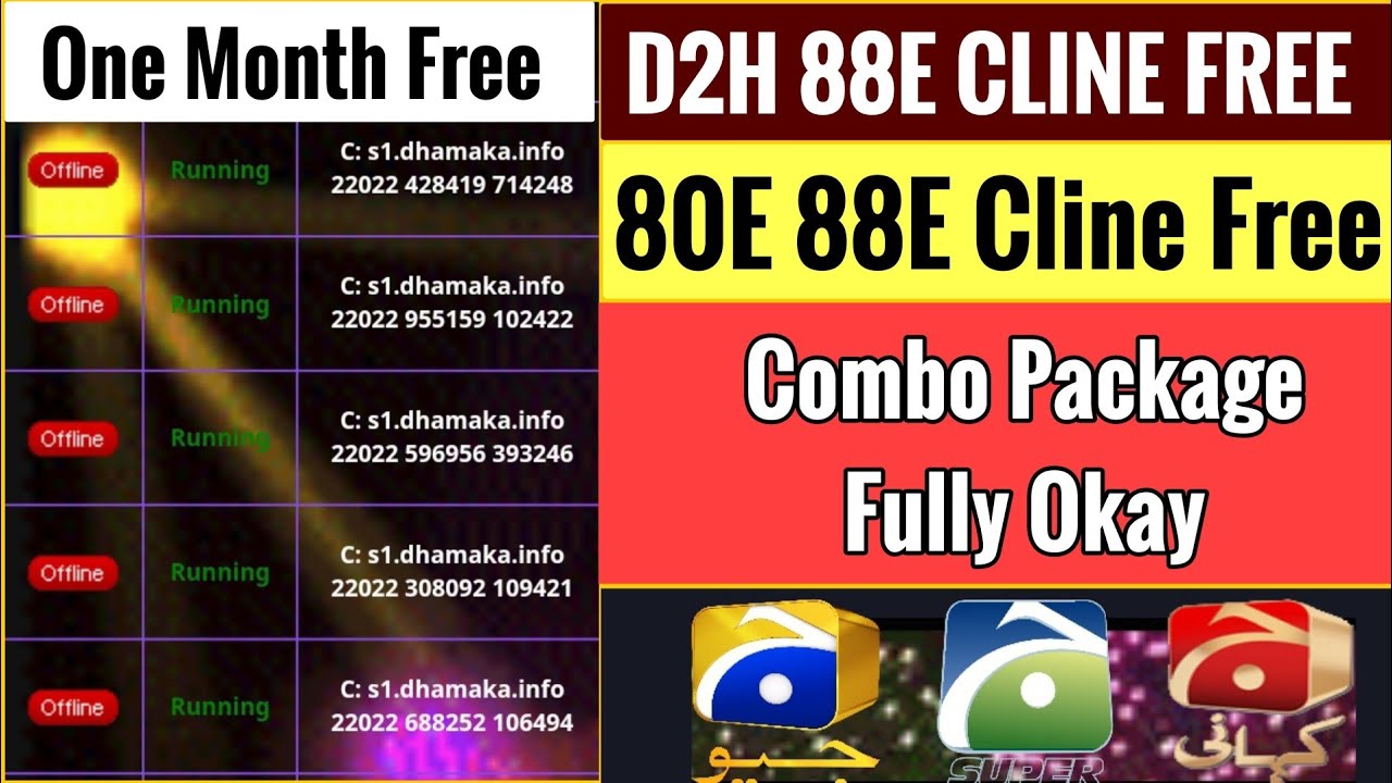 VIDEOCON D2H FREE CCCAM CLINE | COMBO PACKAGE FREE CCCAM CLINE | ONE ...