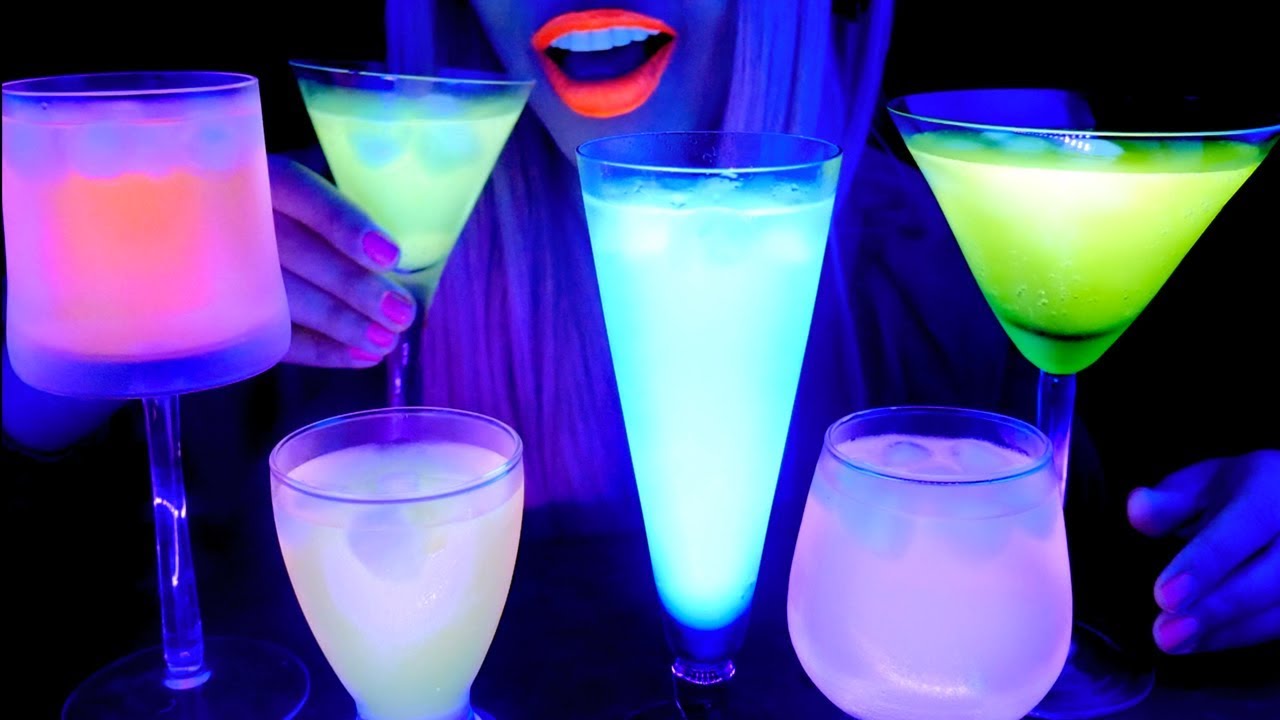 ASMR Glowing Cocktails | EXTREME FIZZY | Ice Eating Sounds | Gulping 먹방 ...
