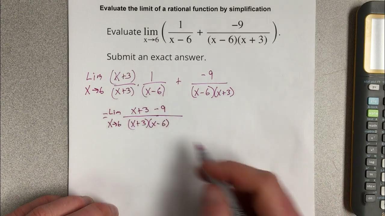 Evaluate the limit of a rational function by simplification - YouTube