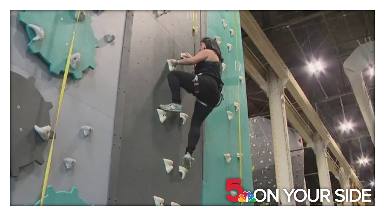 Today in St. Louis tries Olympic rock climbing - YouTube