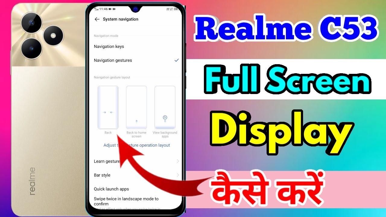 how to full screen display in realme c53, realme c53 full screen ...
