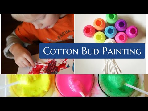 Cotton bud painting for kids | q-tip / cotton swab / ear bud painting ...