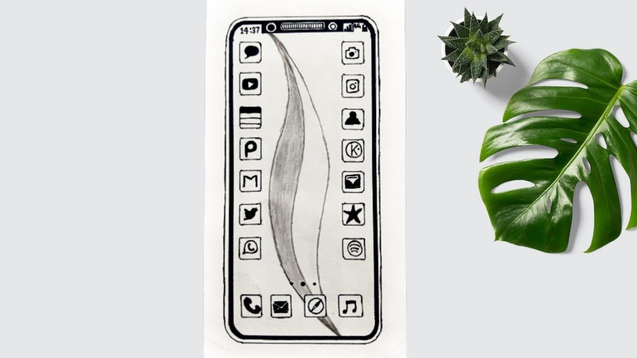 How to draw smartphone //Mobile phone drawing//Smartphone drawing//# ...