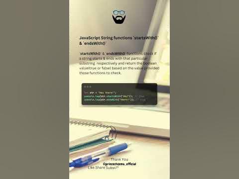 JavaScript String functions startsWith() & endsWith() #javascript ( #shorts ) - YouTube