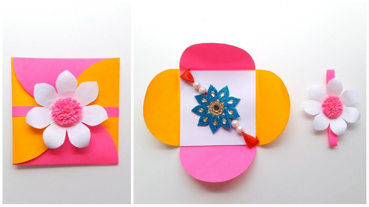 Rakhi Greeting Card Making / Easy Handmade Rakhi Card Ideas - YouTube