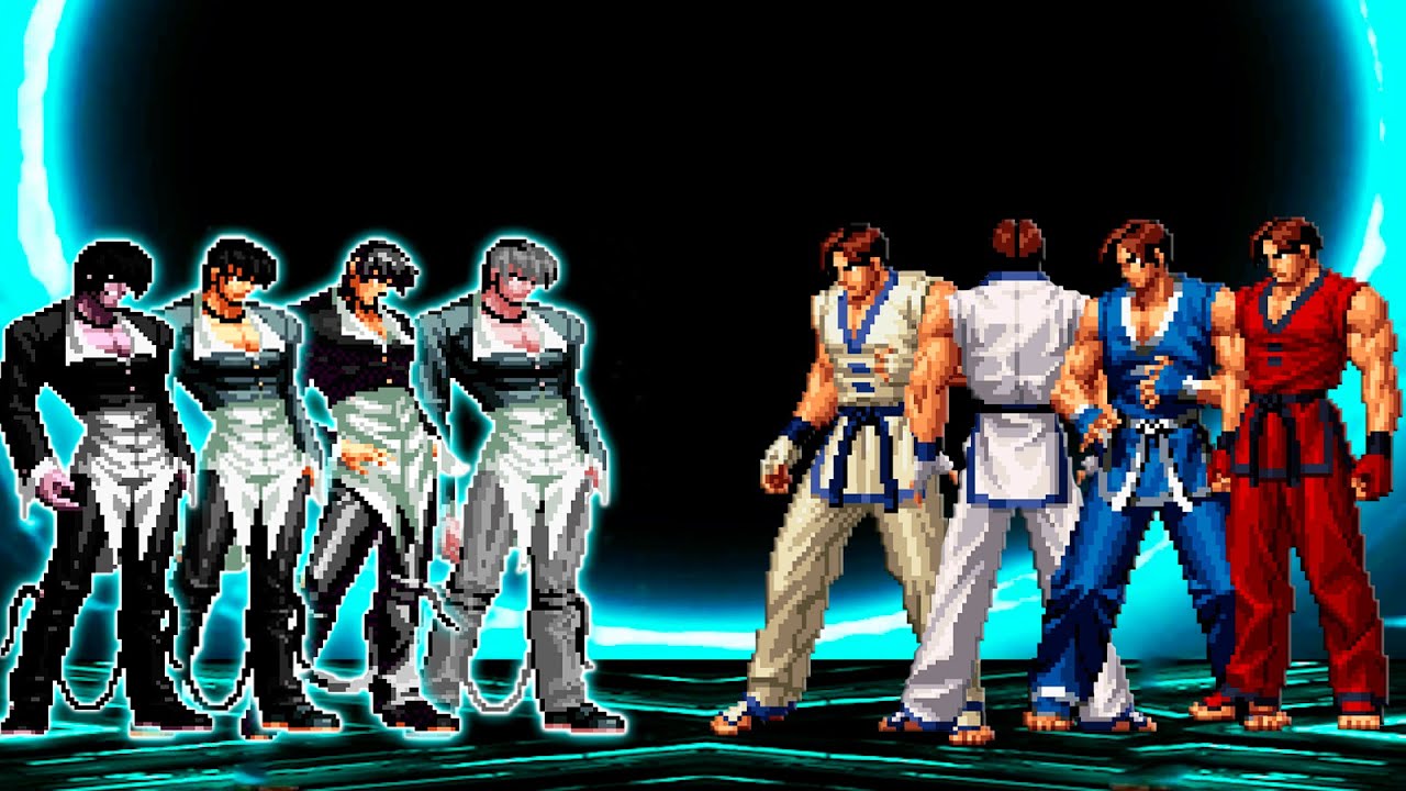 [KOF Mugen] Flames Iori Team vs Kim Kaphwan Team - YouTube