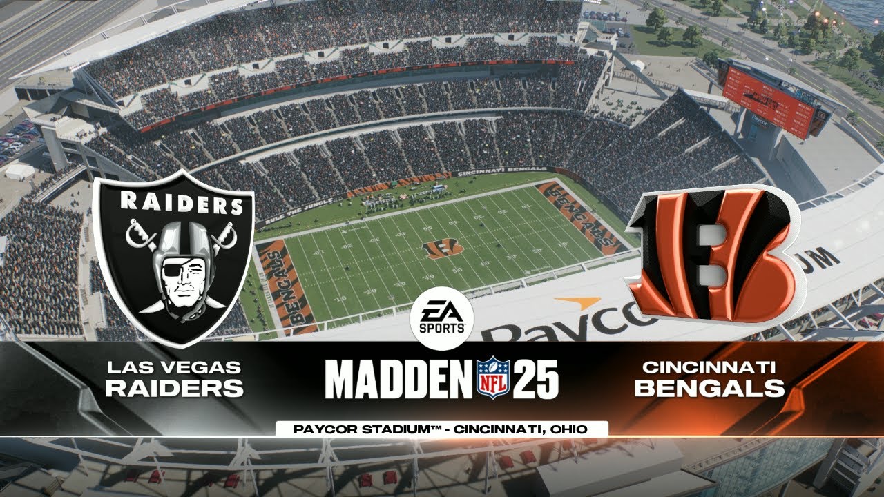 Madden 25 - Las Vegas Raiders @ Cincinnati Bengals - Week 9 - YouTube