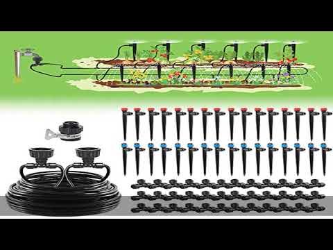 MIXC New Quick-Connect Drip Irrigation Kit, 100FT Garden Micro ...