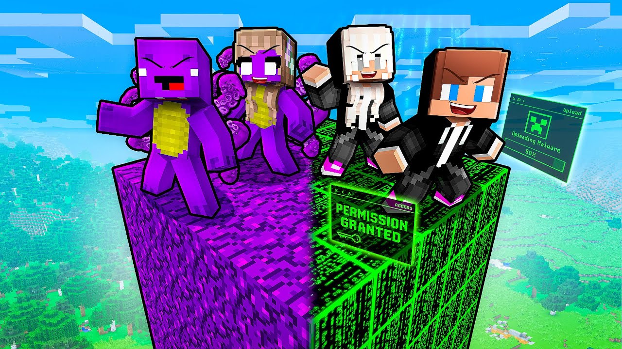 JJ and Mikey: DARK vs HACKER FAMILY BATTLE in Minecraft - Maizen - YouTube
