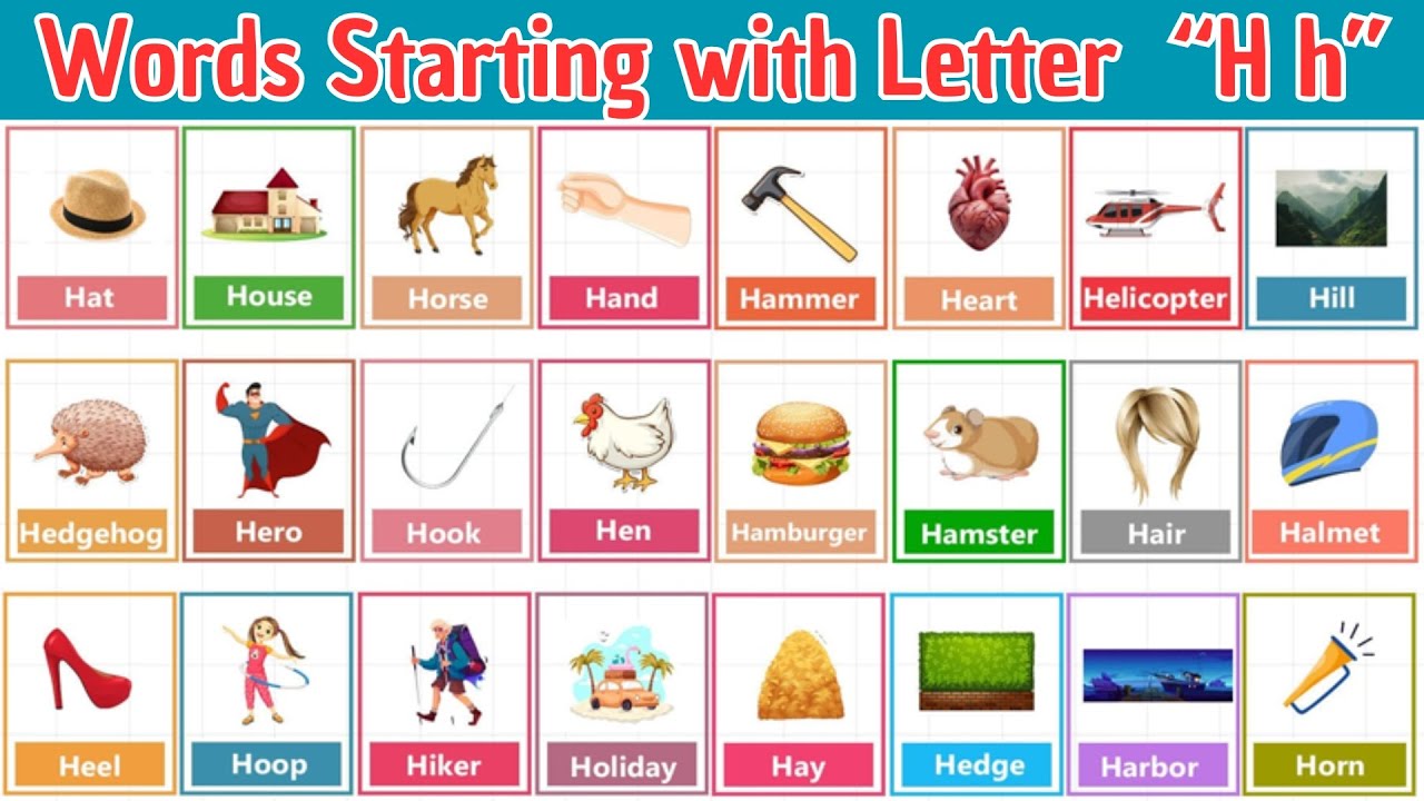 Words Starting With Letter H | H Word | Letter H Vocabulary | Phonic ...