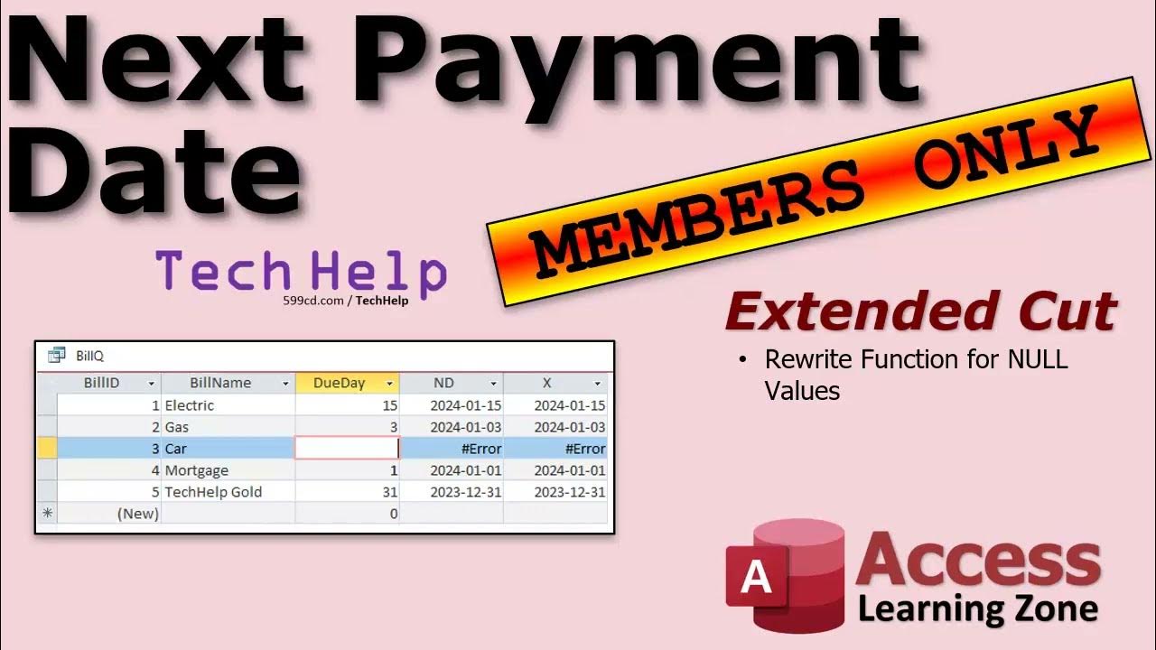 Calculate Next Credit Card Payment Date EXTENDED CUT MEMBERS ONLY Allow NULL Values in Function ...