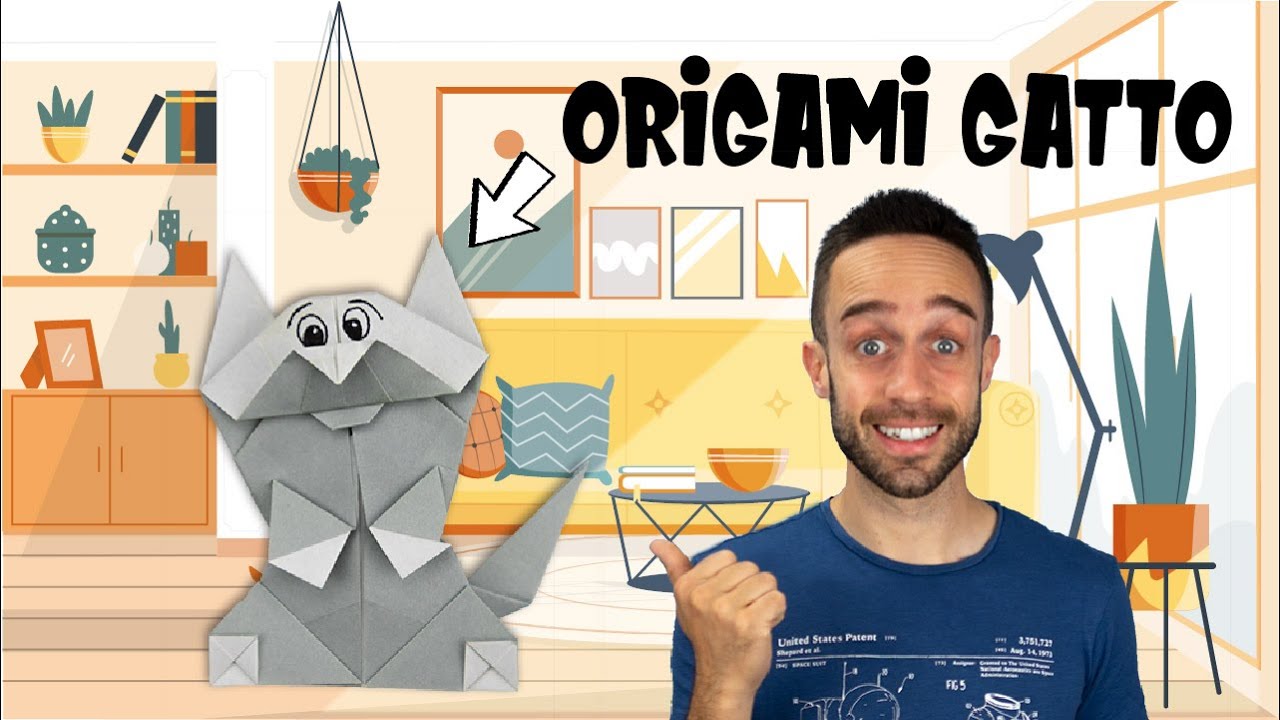 Come piegare un gatto di origami con la carta - Tutorial ITA - YouTube