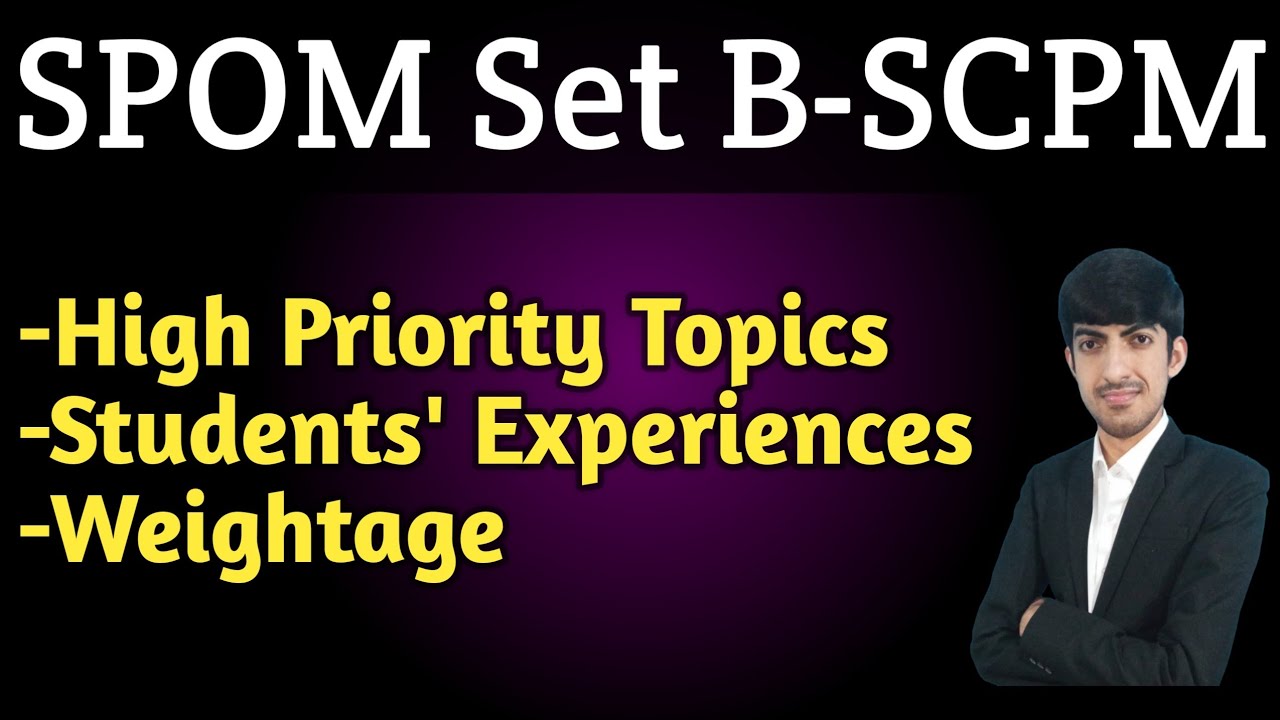 SPOM Set B SCMPE / SCPM / Costing Sure-shot Success Strategy CA Final ...