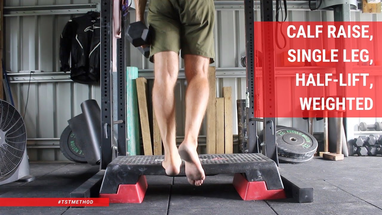 Calf Raise, Single Leg, Half-Lift, Weighted - YouTube