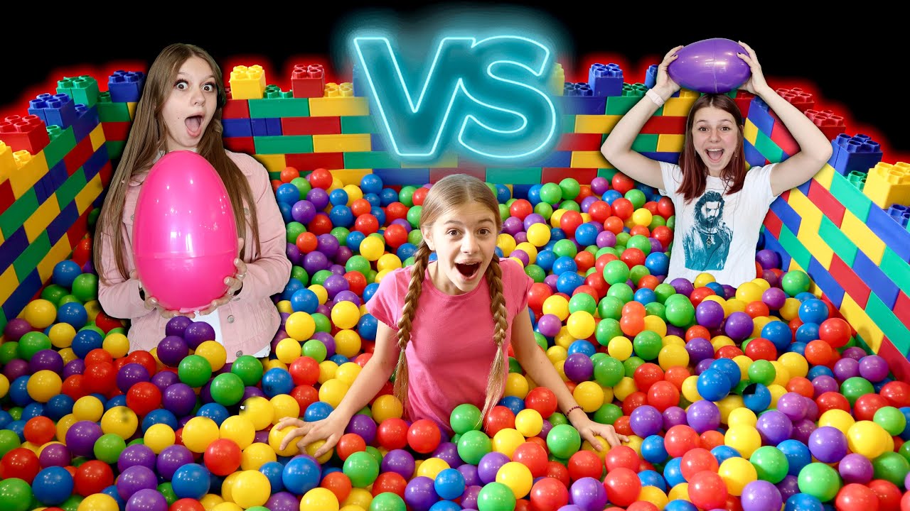 Sister Vs Sister Ball Pit Easter Egg Hunt! - YouTube