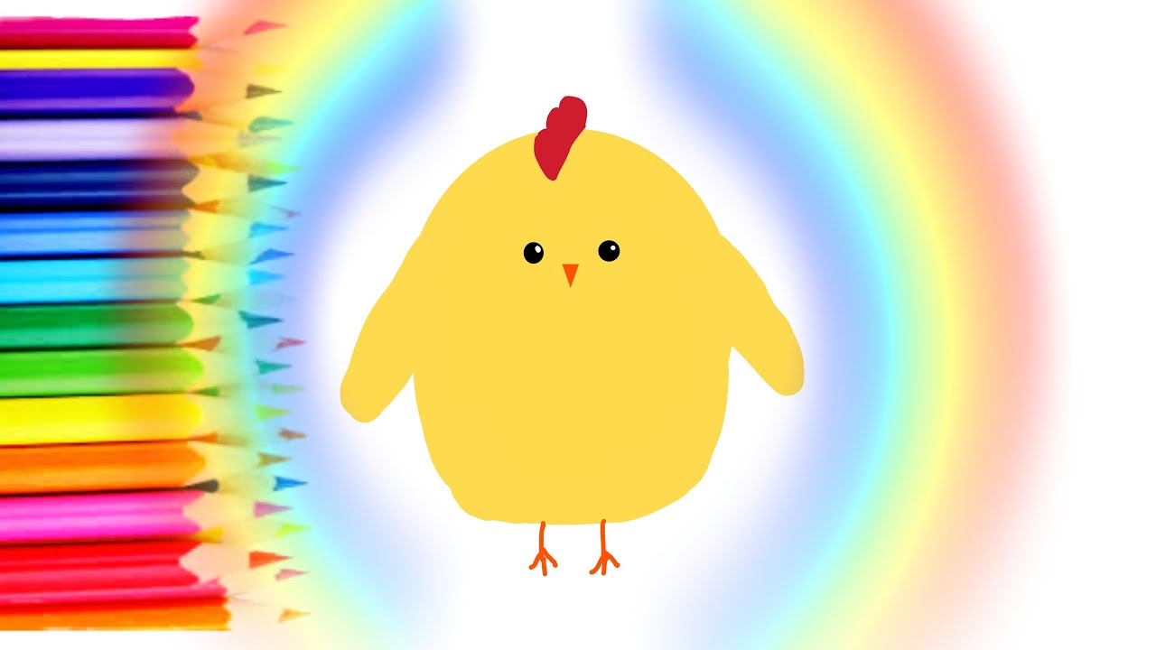 How to draw little yellow chick Drawing yellow chicken - YouTube
