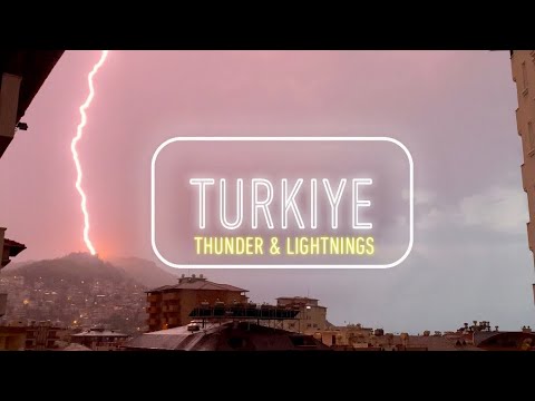 Morning Thunderstorm & Lightnings Turkey Alanya 4K. Antalya Turkiye ...