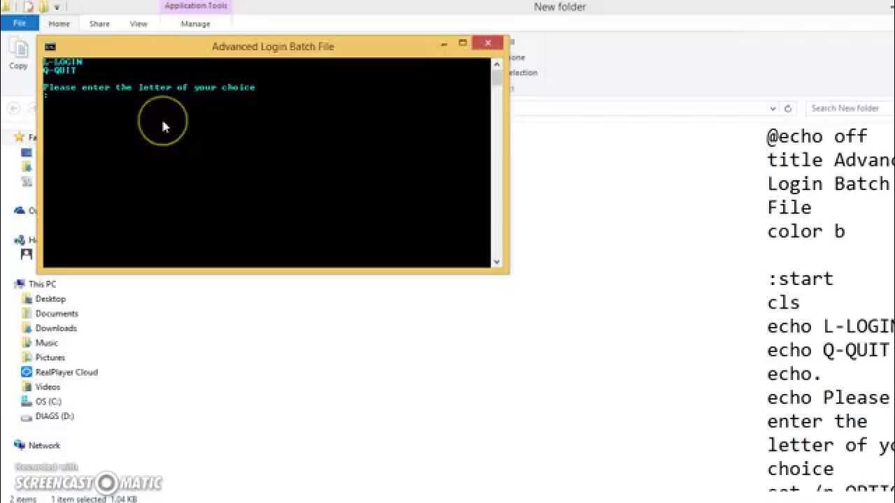 How To Create A Advanced Login Batch File - YouTube