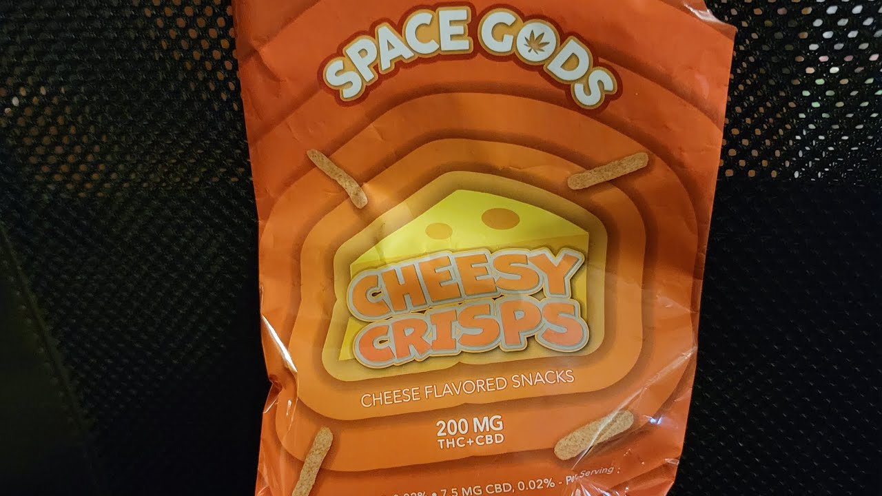 review of the Space Gods cheesy crisps delta 9 edible - YouTube