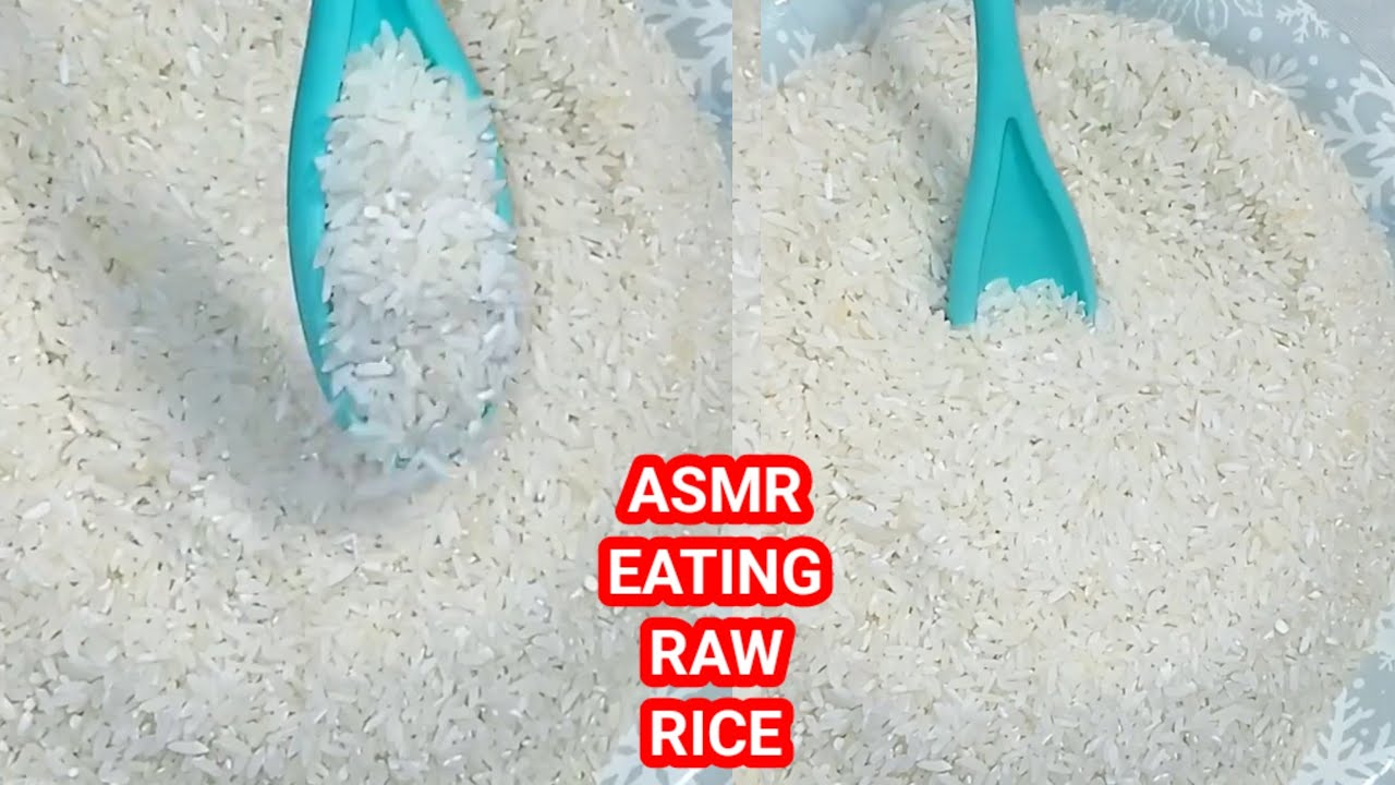 SHORT || EATING RAW RICE 🍚 SATISFYING SOUNDS @victoryspacetv - YouTube