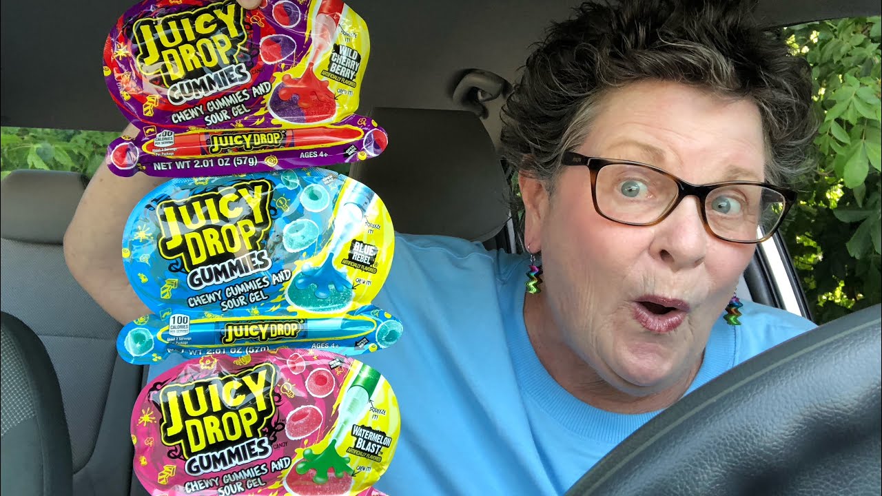 NEW JUICY DROP DIP & STICKS GUMMIES CANDY! ~REVIEW -What are they ...