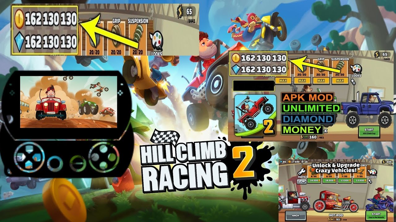 HILL CLIMB RACING 2 MOD APK UNLIMITED COINS UNLIMITED DIAMONDS LATEST ...