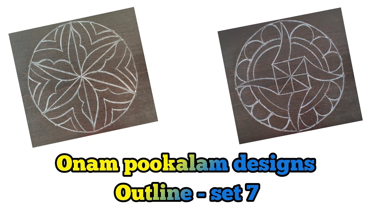 onam pookalam drawing steps | onam pookalam design outline | step by ...