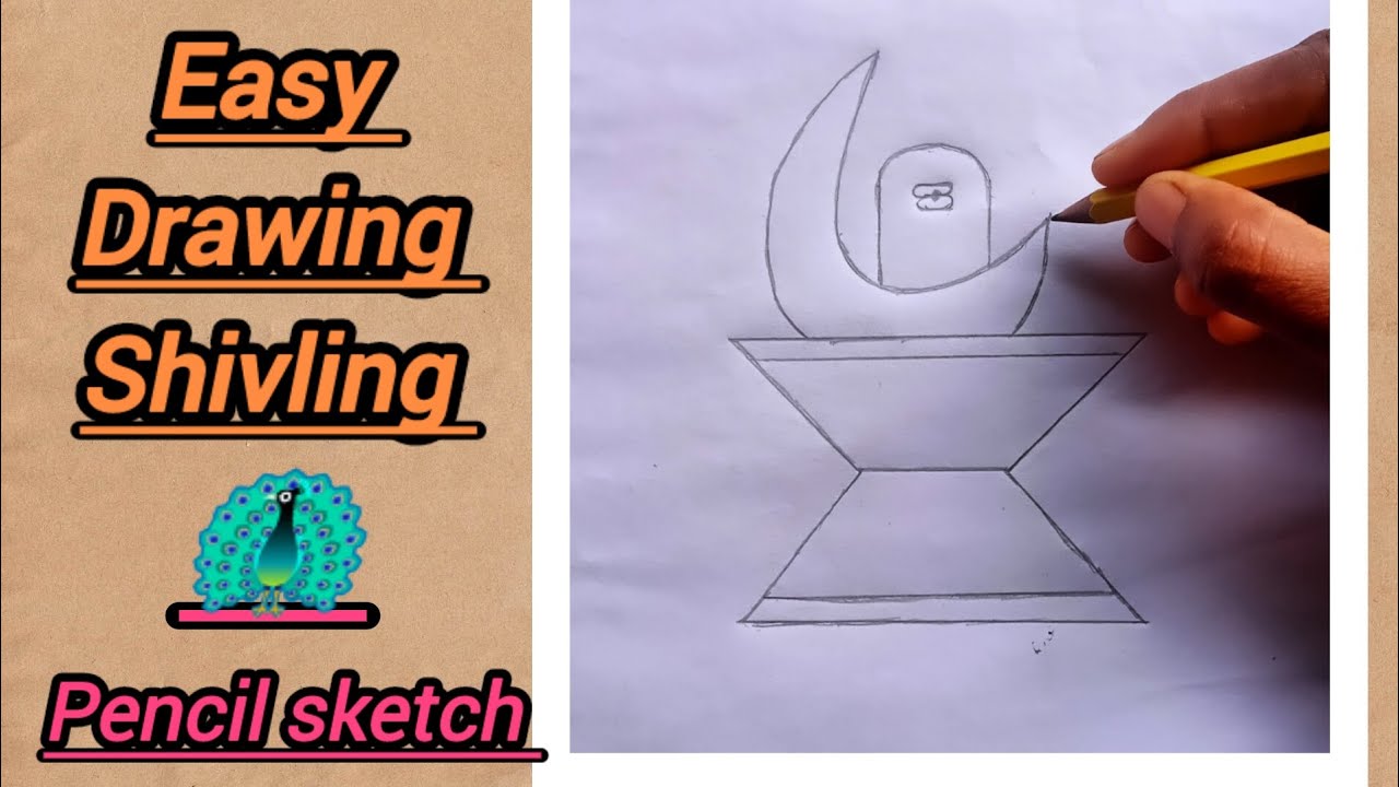 how to draw shivling with moon| easy drawing for beginners shivling ...