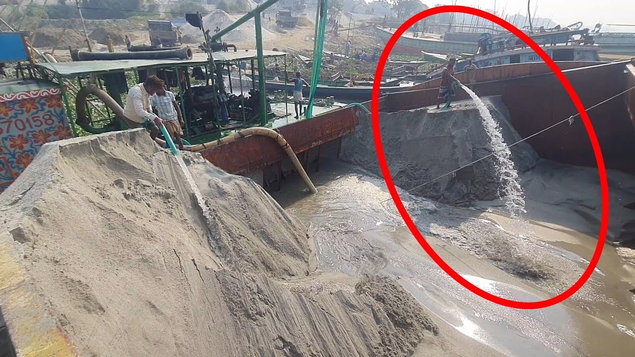 Unloading sand form ship barge unloading video sand unloading video 70 ...