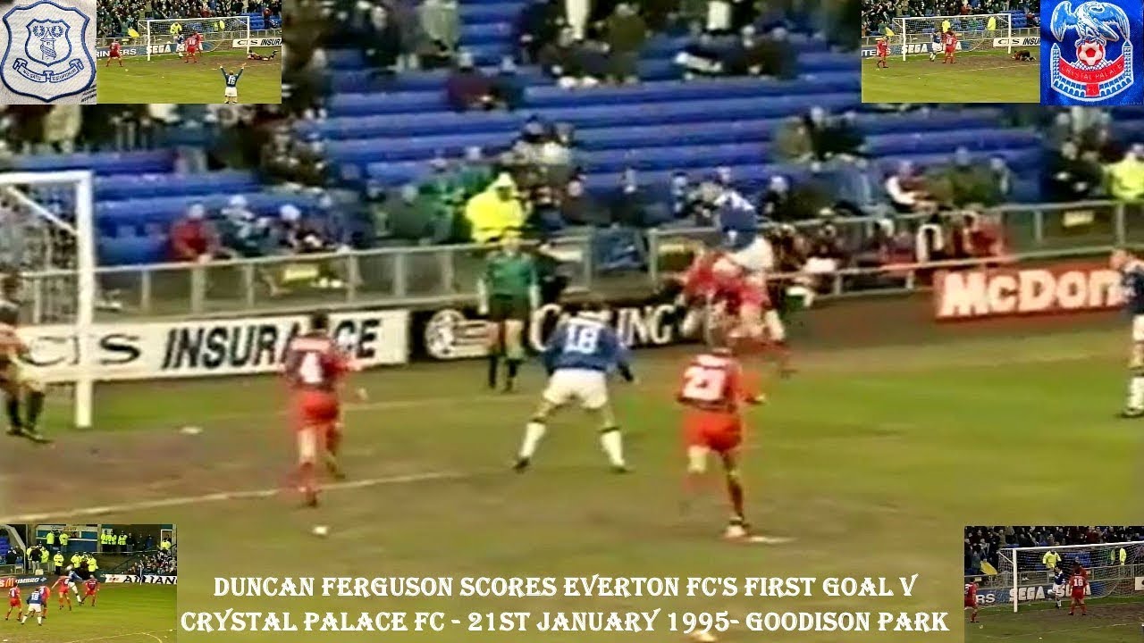 DUNCAN FERGUSON SCORES EVERTON FC’s FIRST GOAL V CRYSTAL PALACE –21ST ...