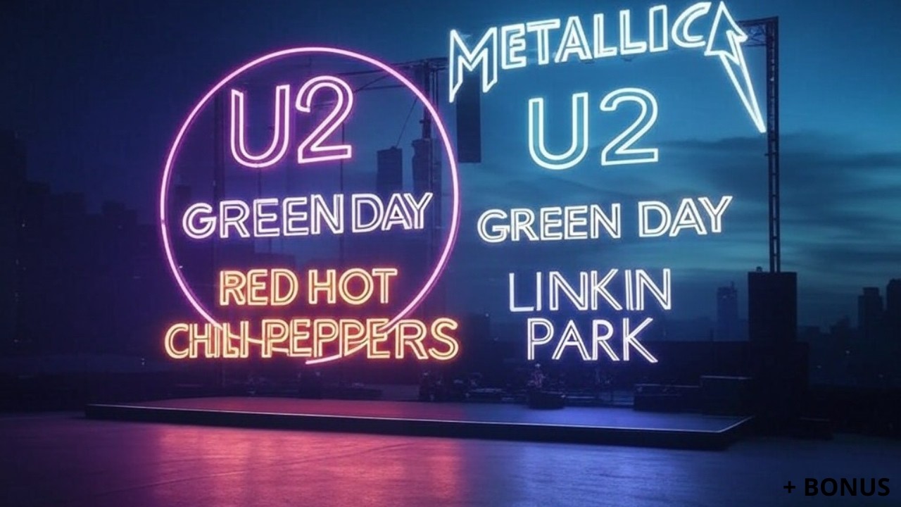 LINKIN PARK, GREEN DAY, METALLICA,, U2, RED HOT CHILLI PEPPERS - YouTube