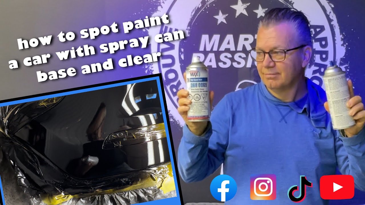how to spot paint a car with spray can base and clear - YouTube