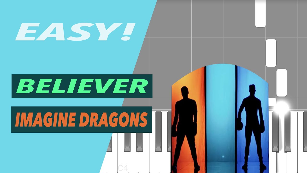 EASY PIANO TUTORIAL - Believer - Imagine Dragons (BEGINNER level) - YouTube