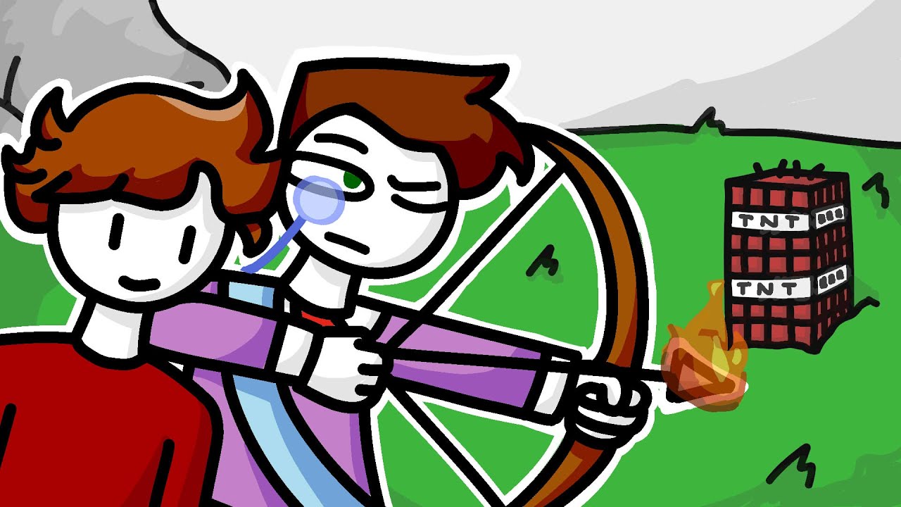 Hit it with a flame bow. (Hermitcraft animation) - YouTube