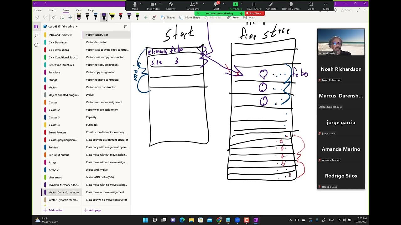 112222 COSC 1337 C++ memory vector pushback and template functions and classes - YouTube