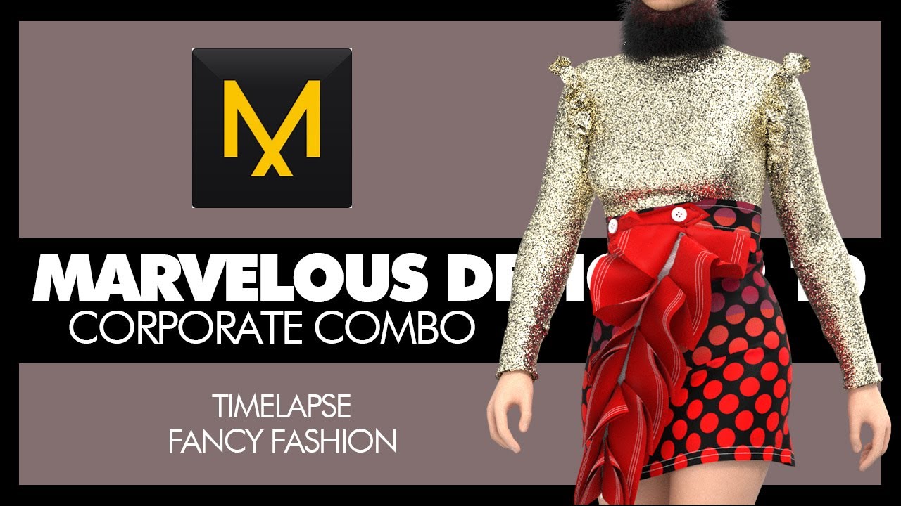 Making a Turtle-neck Top and Ruffle Skirt in Marvelous Designer - YouTube
