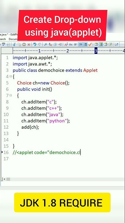 Create Dropdown Using Java Applet Java Programming